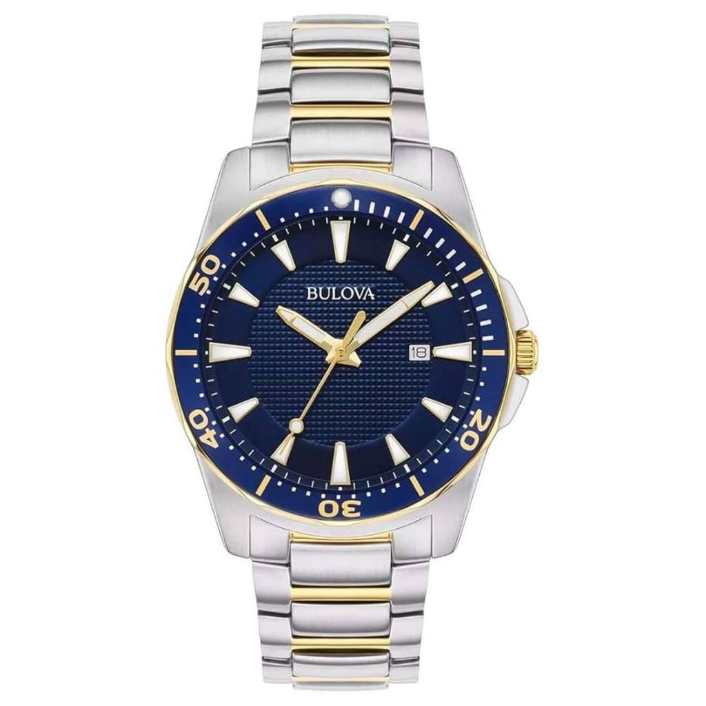 Bulova Men's Classic Blue Dial Watch - 98B329 - White - One Size ...