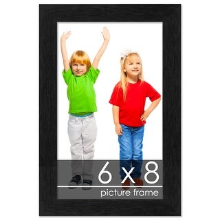 6x8 Traditional Black Complete Wood Picture Frame with UV Acrylic, Foam ...