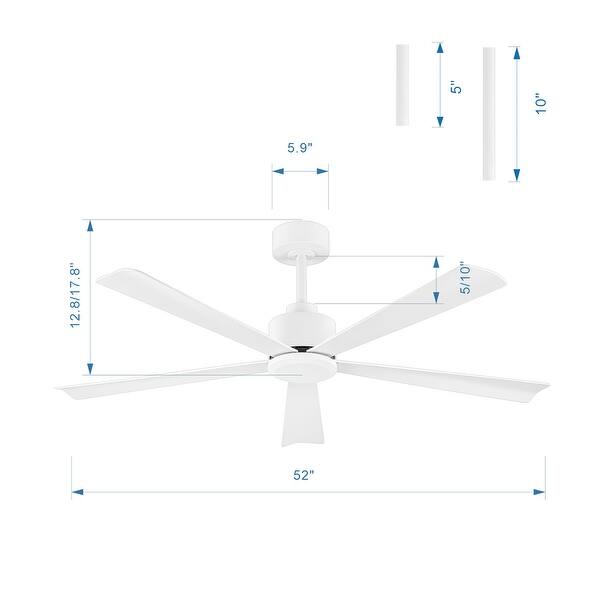 52 Inch Ceiling Fan with Remote Without Light(5-Blade) - Bed Bath ...