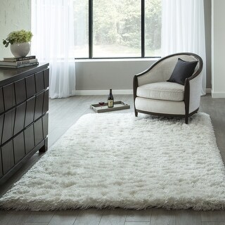 Momeni Snow Shag Hand Tufted Polyester Contemporary Solid Shag Rug ...