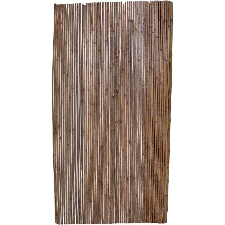 Natural Split Bamboo Slat Screen Fencing Carbonized Finish Fence Roll ...
