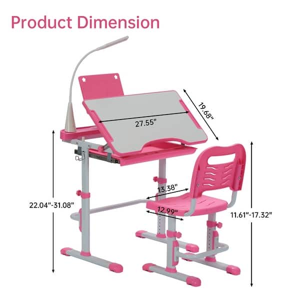 school desk dimensions