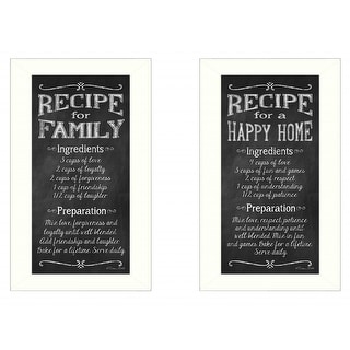Set Of Two Family Recipe White Framed Print Wall Art - Bed Bath ...