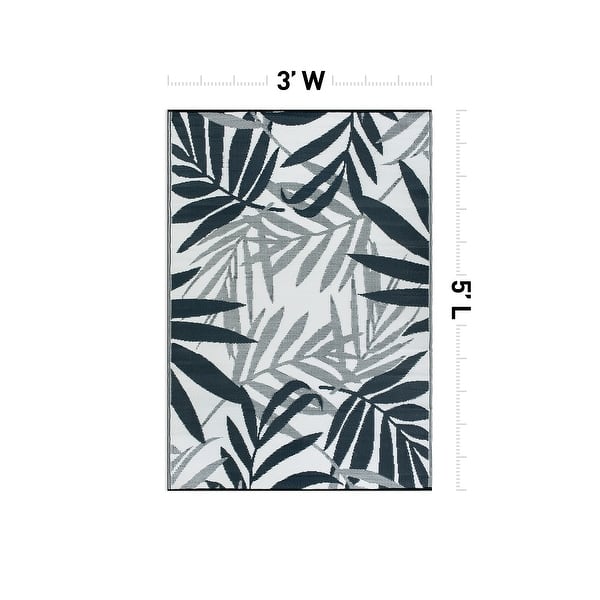 World Rug Gallery Contemporary Floral Leaves Reversible Recycled ...