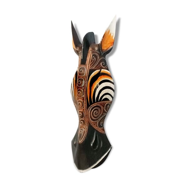 Wooden Tribal African Giraffe Mask Hand Carved Wall Plaque Hanging ...
