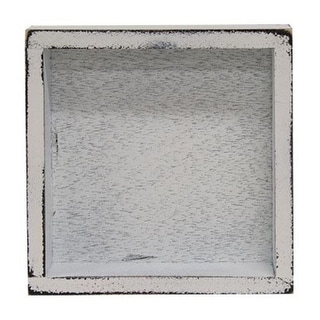 Distressed White Wooden Candle Box Square for Rustic Home Decor - 1.5 ...