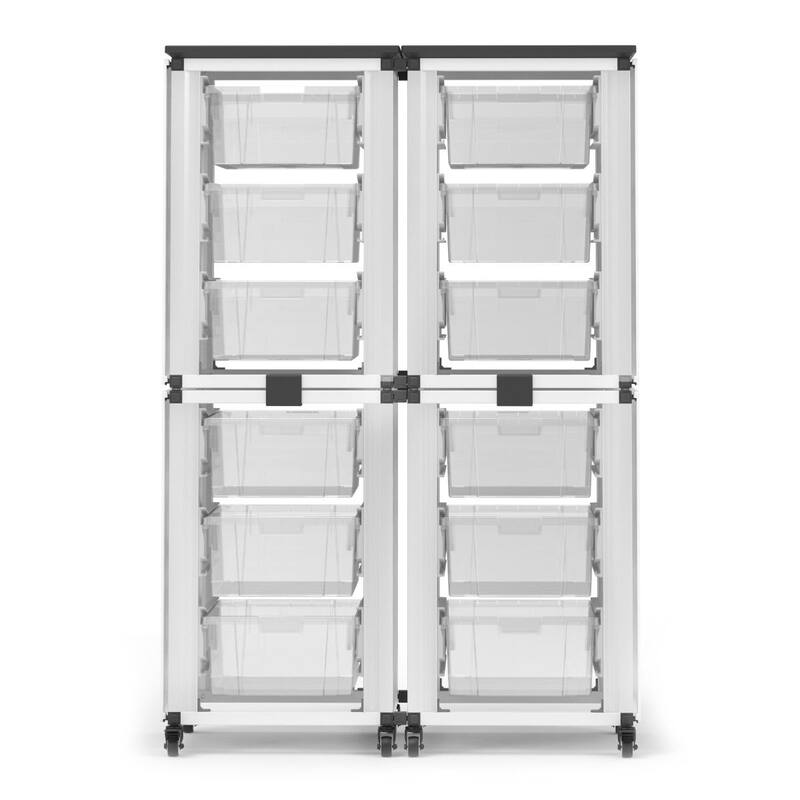 Modular Classroom Storage Cabinet - 4 stacked modules with 12 large ...