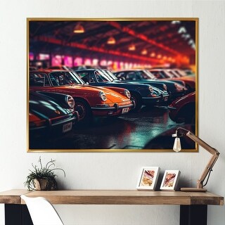 Designart "Classic German Car Harmony" Retro Car Framed Wall Decor ...