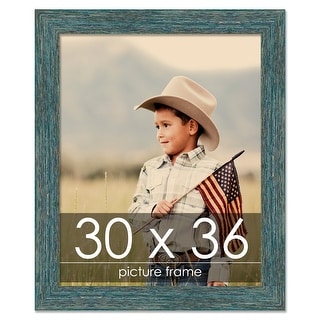 30x36 Distressed/Aged Complete Wood Picture Frame with UV Acrylic, Foam ...