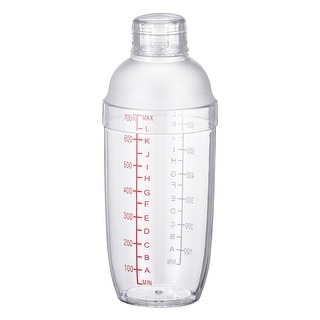 700ml Clear Plastic Cocktail Shaker Cup Scale Wine Beverage Mixer Drink ...