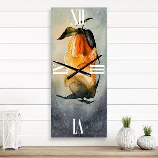 Designart 'One Peeled Fresh Orange Mandarin With Green Leaves ...