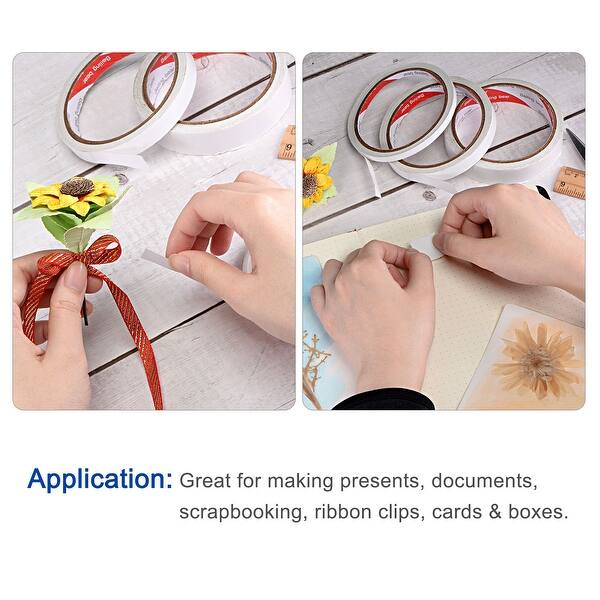 3 Roll 6mm 10mm 12mm 30m/98.4ft Double-Sided Adhesive Tape Paper ...