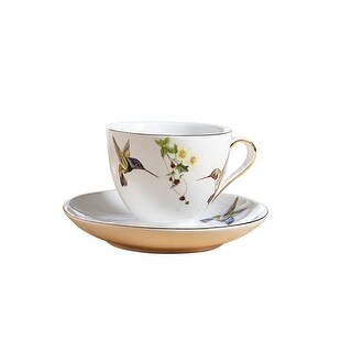 Abbott Collection Bone China Hummingbird Teacup and Saucer - White Mug ...
