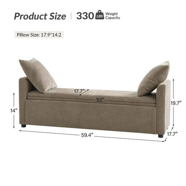 Franco Modern Upholstered Storage Bench with Two Throw Pillows - Bed ...