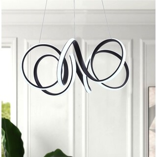 Modern Wavy Linear Design LED Pendant Light Fixture - On Sale - Bed ...