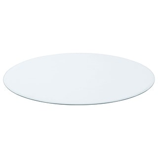 Round Casual Clear Tempered Glass Finish Top - Clear Glass - Bed Bath ...