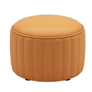 Leather Poufs Foot Stool Simple Porch Low Stool Small Round Foot Rest ...