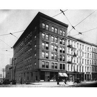 The Keller Building Black and White Gallery Wrapped Canvas - Bed Bath ...