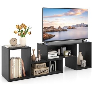 TV Stand & Bookcase Combo, Modern Design for Living Room or Bedroom ...