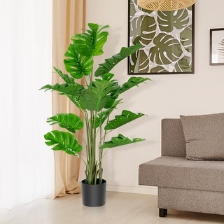 5 Feet Artificial Tree Faux Monstera Deliciosa Plant for Home - 60"H ...