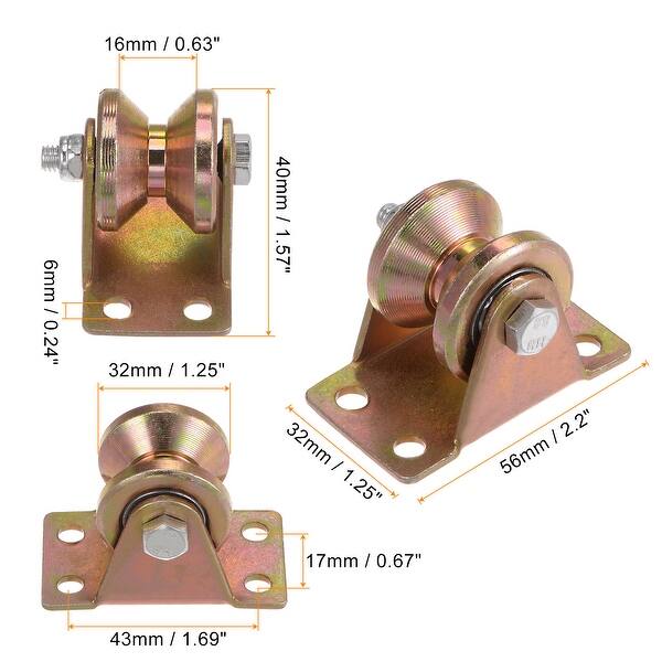 V Groove Caster 1.25" V-Shaped Sliding Gate Wheel for Inverted Track ...