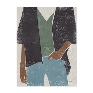 Casual I Woodblock Fashion Figurative Millennial Art Print/Poster - Bed ...