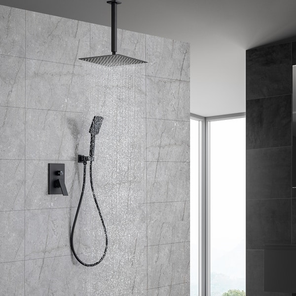 Rainlex Matt Black Ceiling-Mounted Dual Functions Shower System - Bed ...