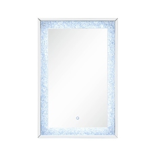 ACME Noralie Wall Decor with LED in Mirrored and Faux Diamonds - Bed ...