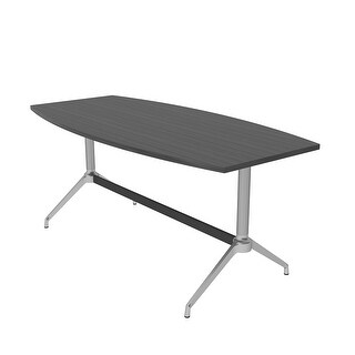 3X6 Small Boat Shaped Conference Table Trestle Base And Power Unit ...