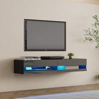 Ozge Floating 71"TV Stand Up to 80" TV's Wall Mounted Media Console ...