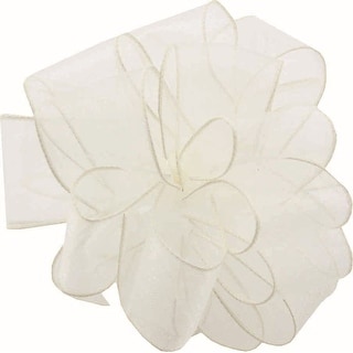 Spring Ivory Sheer Wired Ribbon - Bed Bath & Beyond - 36879927