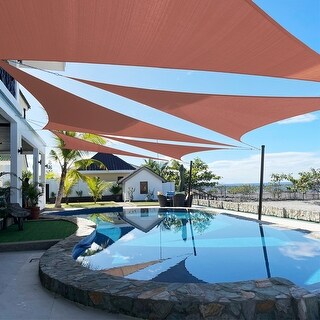 Rust Red Sun Shade Sail Triangle Canopy 185 GSM Durable Fabric UV Block ...