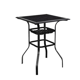 Patio Festival 36" High Steel Table with Storage Shelf - Bed Bath ...