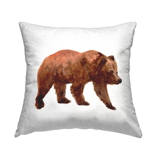 Stupell Woodland Brown Bear Printed Outdoor Throw Pillow Design by June ...