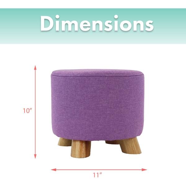 Critter Sitters 10-Inch Purple Upholstered Mini Foot Stool with Wooden ...