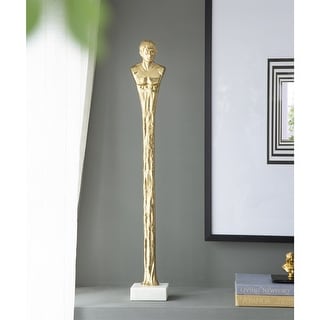 Elongated Gold Roman Statue on White Marble Base - Bed Bath & Beyond ...