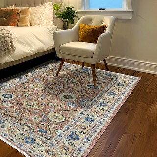 LoomBloom Muted Turkish Oushak Hand Knotted Area Rug Slate Color - On ...