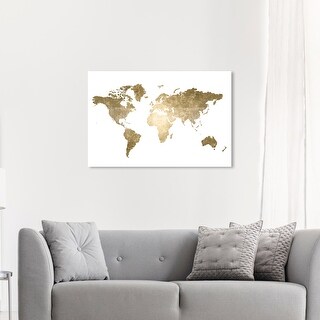 Oliver Gal 'Hipster Mapa Mundi Gold' Maps and Flags Wall Art Canvas ...