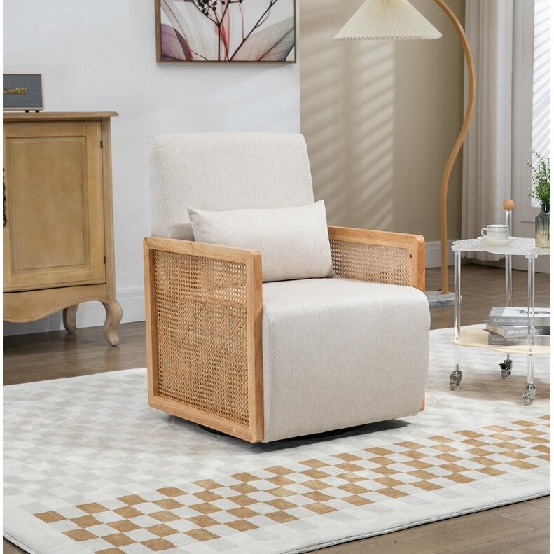 Rattan Accent Chairs, Upholstered Natural Rattan Chair Mid Century ...