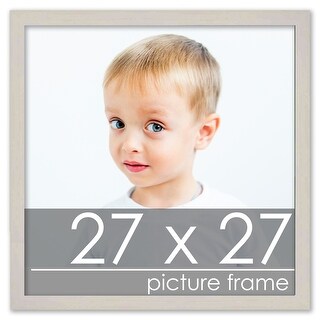 27x27 Traditional White Washed Wood Picture Square Frame - Bed Bath ...