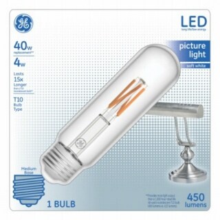 GE Lighting 29073 Medium-Base Clear T10 LED Picture Light Bulb, Soft ...