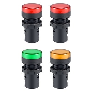 4Pcs Indicator Lights, Red &Green &Yellow LED, Flush Panel Mount 22mm ...