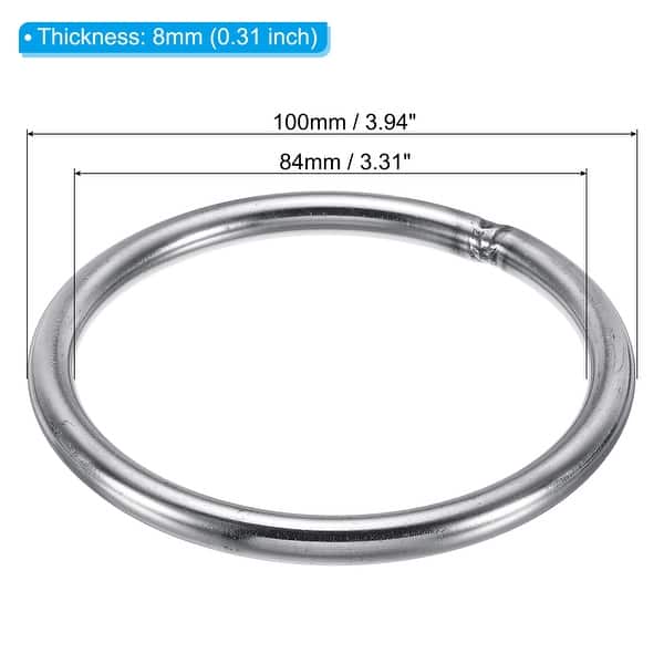 Metal O Rings, 8 Pcs 304 Stainless Steel Round Rings for Hardware Bags ...