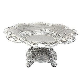 Clihome Chrome Plated Crystal Embellished Ceramic Fruit Platter - Bed ...