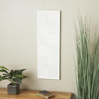 CosmoLiving by Cosmopolitan White Wooden Handmade Carved Panel ...