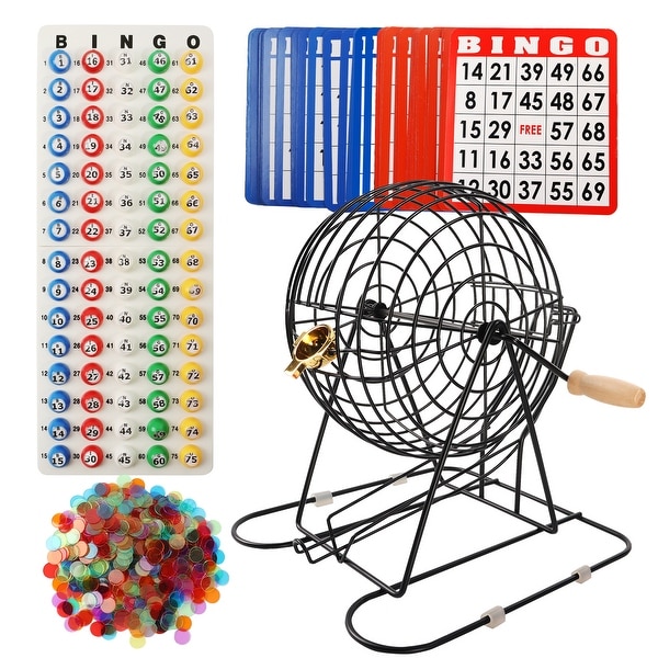 GSE™ Shutter Bingo Game Set for Large Groups. Large Brass Bingo Cage ...