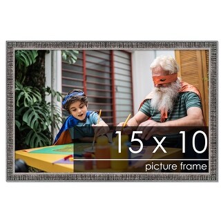 15x10 Distressed/Aged Black Complete Wood Picture Frame with UV Acrylic ...