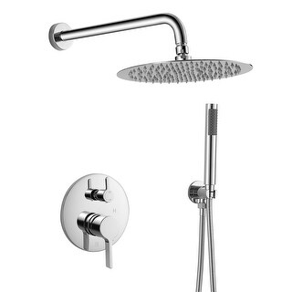 Chrome 10 Inch Round Bathroom Shower Combo Set - Bed Bath & Beyond ...