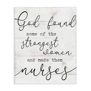 Stupell God And Strange Nurses Funny Wood Textured Word Design Canvas ...