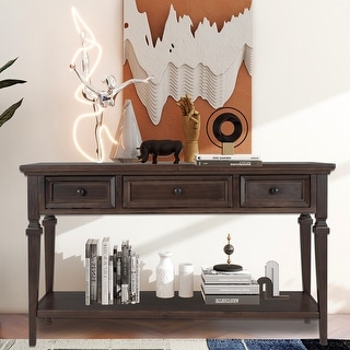 Classic 50 "couch control table, 3 storage drawers and open bottom ...